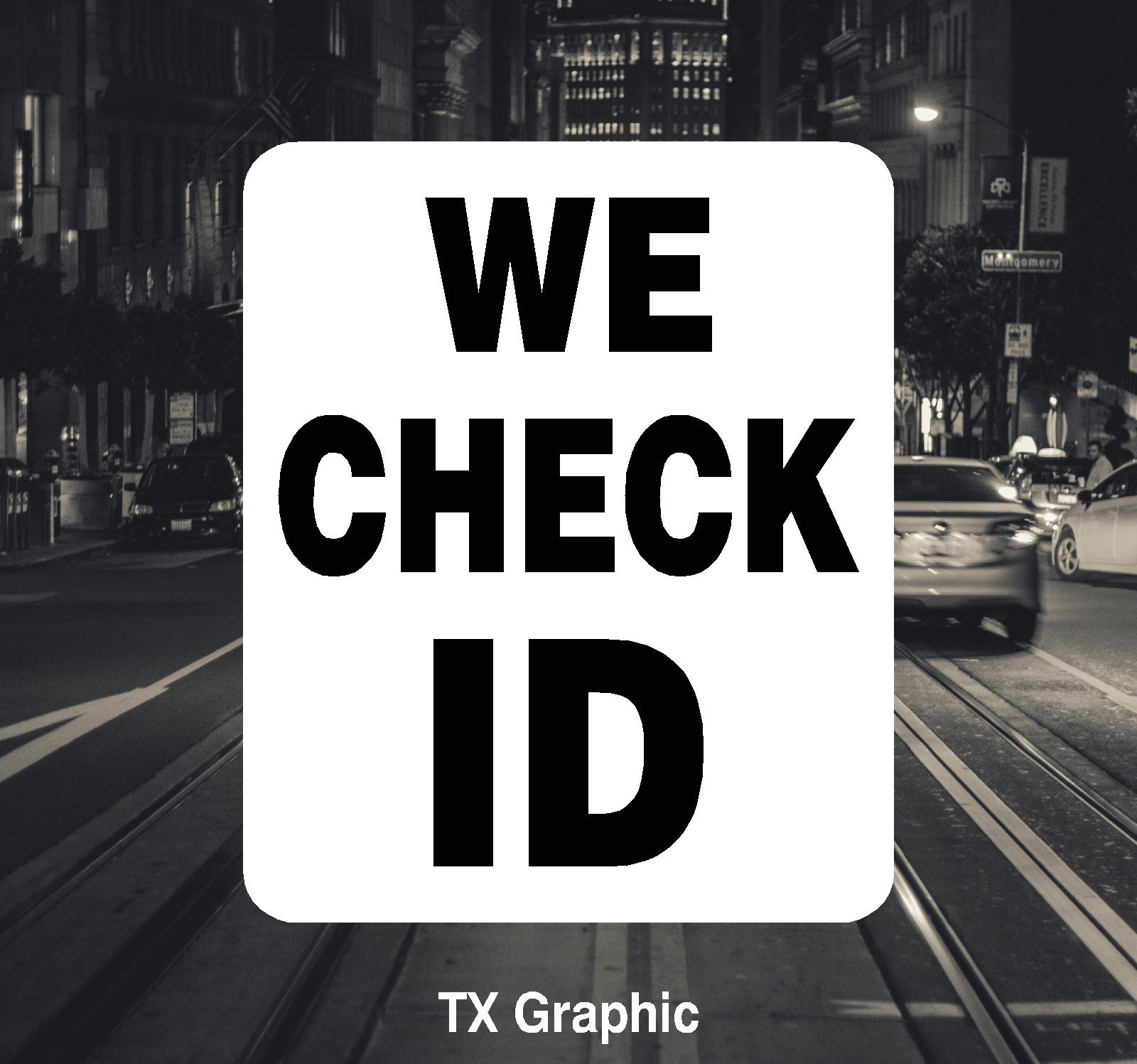 WE CHECK ID Sign Decal Business Vinyl Sticker Liquor Tabaco Alcohol ...