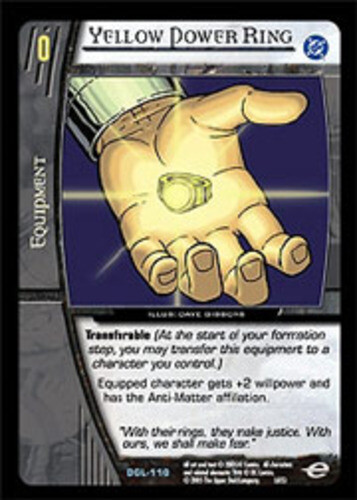 VS System: Yellow Power Ring [Played] DC Green Lantern Corps TCG CCG ...
