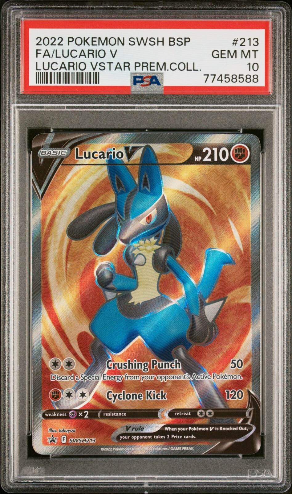 Lucario V 2022 Sword & Shield: Black Star Promo #SWSH213 Premium ...