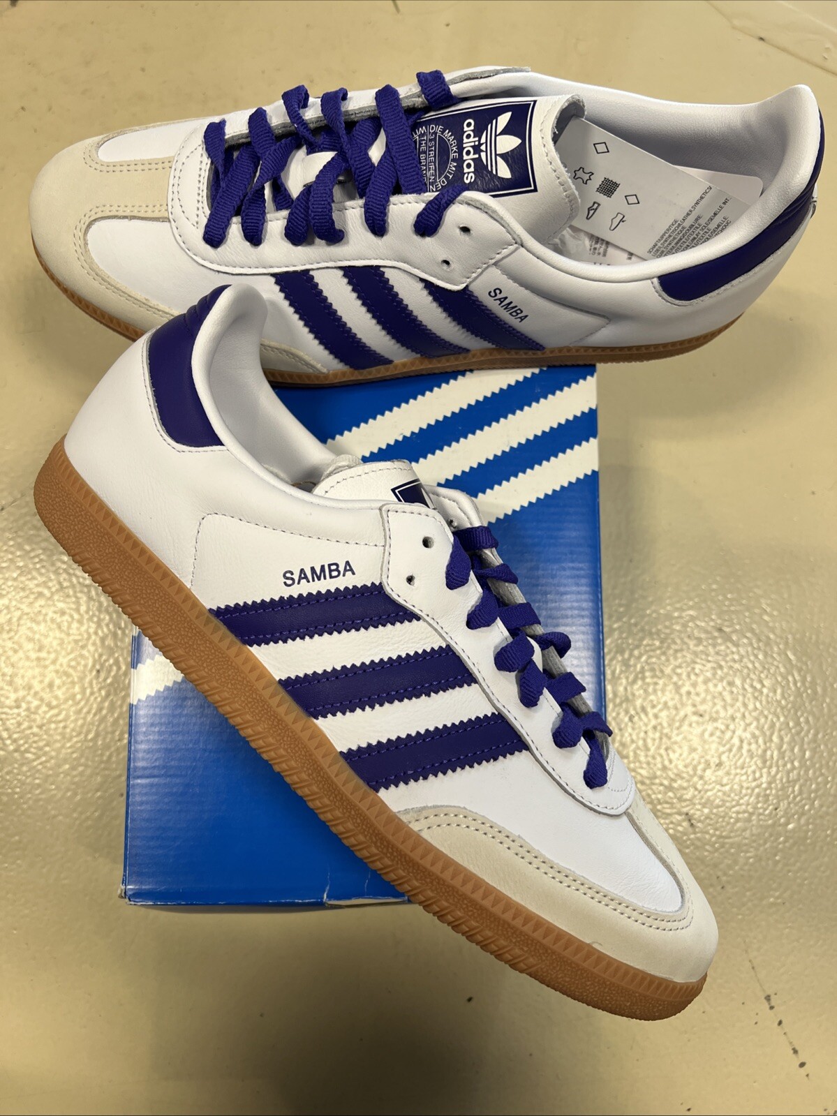 Adidas Samba OG "White Energy Ink Gum” Colorway Size 11 IF6514 *Damaged ...
