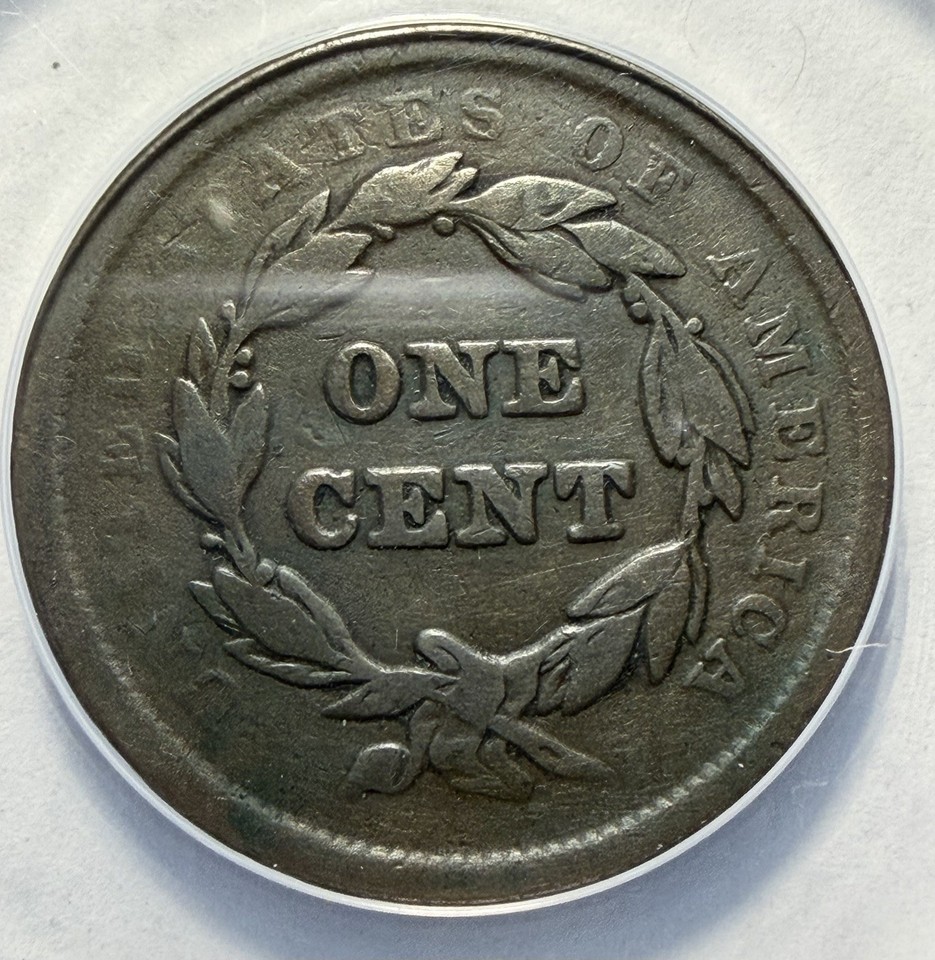 1841 Braided Hair Large Cent Graded Fine 12 by ANACS Copper Historical ...