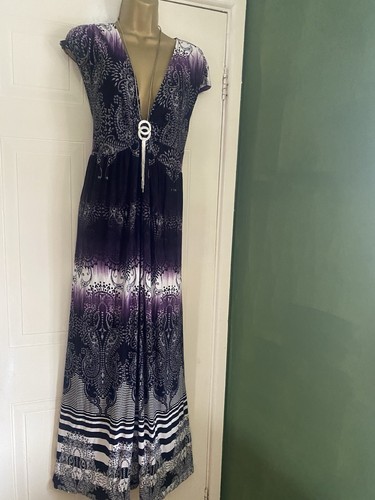 EXQUISITE MONSOON BOHO JERSEY FESTIVAL HOLIDAY MAXI OCCASION DRESS SIZE ...