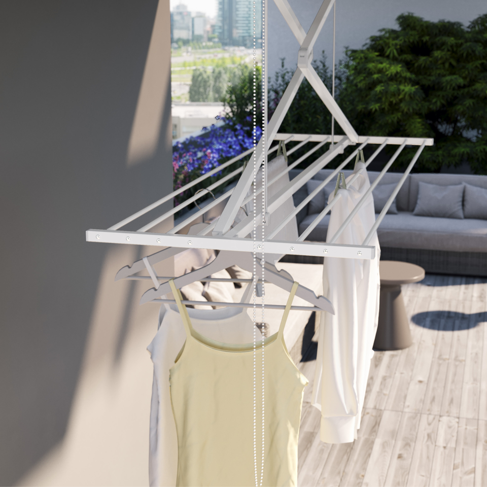 Ceiling-mounted pulley clothes airer, space-saving drying rack, 10kg ...