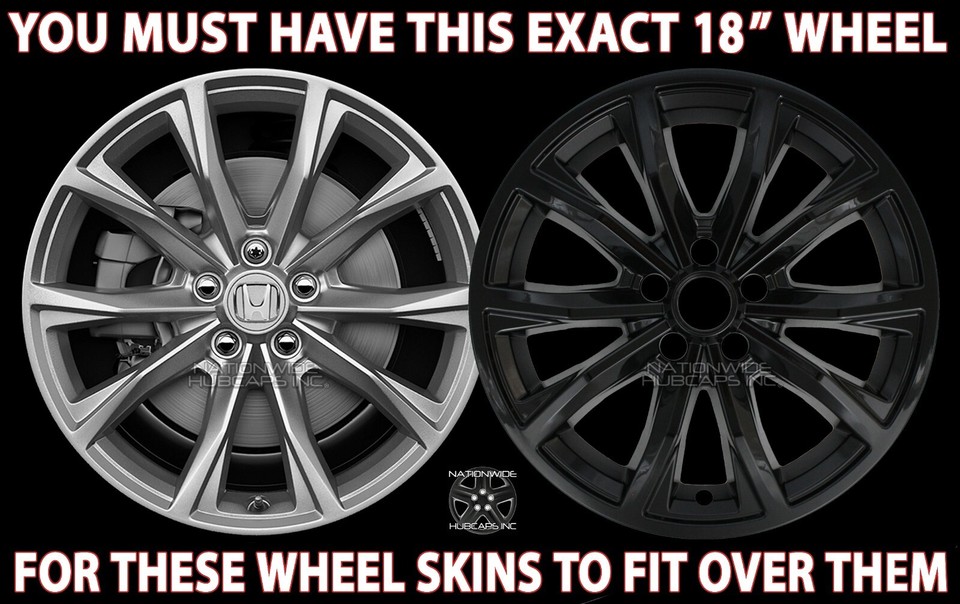 2023-2025 Honda CRV EX L Black 18" Wheel Skins Snap On Rim Covers Hub ...