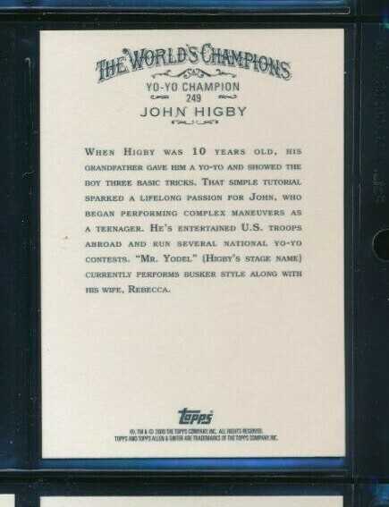 2009 Topps Allen & Ginter's #249 John Higby YO-YO Signed Autograph ...