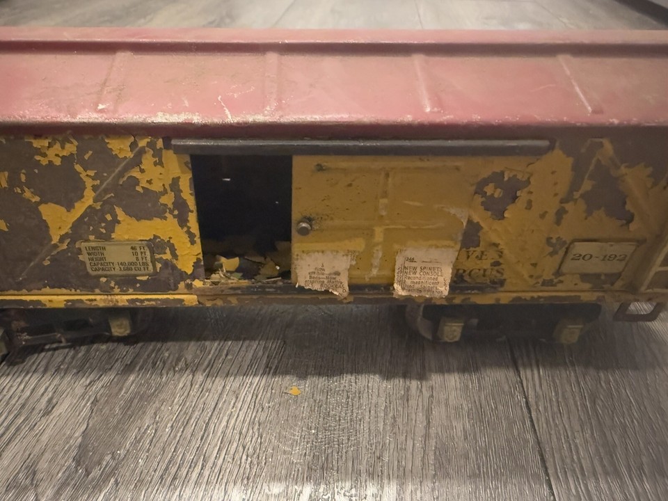 VINTAGE Ives Train Prewar Railroad Circus Body Car Yellow 20-192 ...