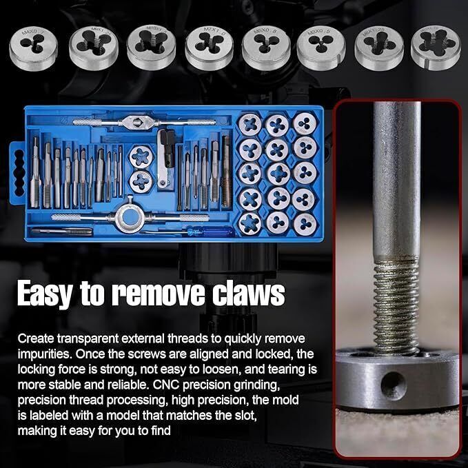 New 40pc Metric Tap and Die Set M3 to M12 Threading Tool Set for ...