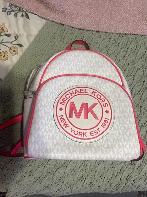 Michael Kors Hot Pink & White Backpack | eBay