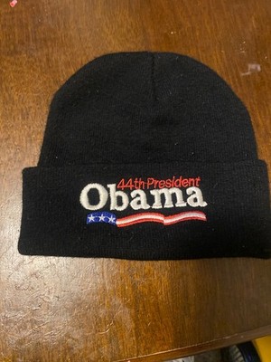 Obama Embroidered Knit Beanie Winter Hat~Black Pre Presidency | eBay