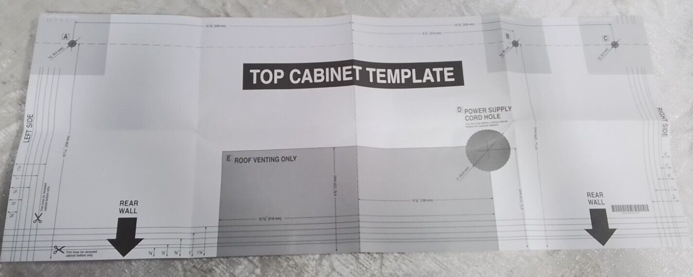 BOSCH MICROWAVE TOP CABINET TEMPLATE B261800301525 FOR HMV8053U | eBay