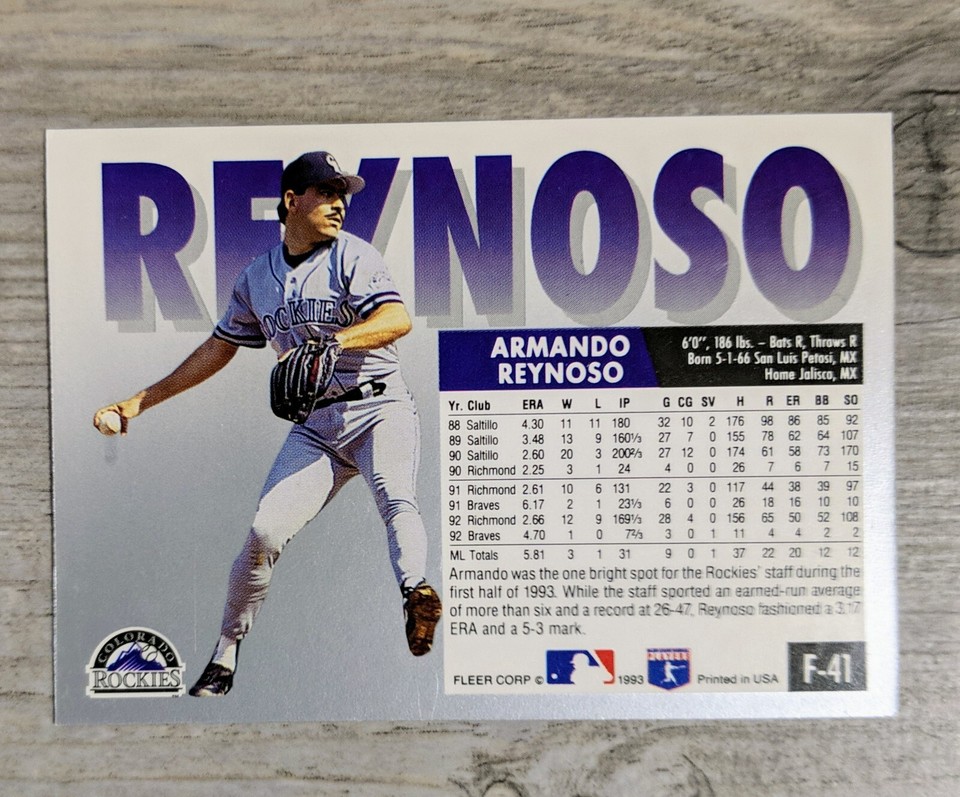 1993 Fleer Final Edition Baseball #F-41 Armando Reynoso | eBay