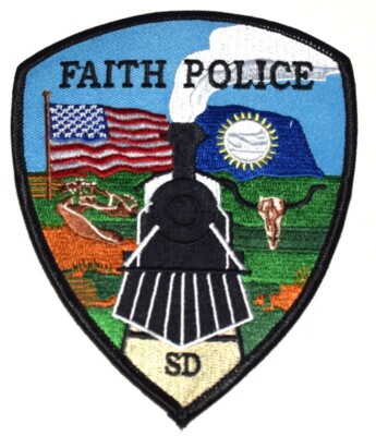 FAITH SOUTH DAKOTA SD Sheriff Police Patch STATE FLAG RR TRAIN STEAM ...