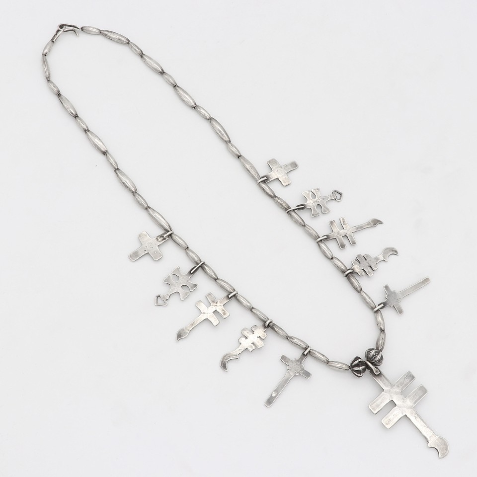 Vtg Native American Sterling Silver Isleta Cross Necklace 26 inch | eBay