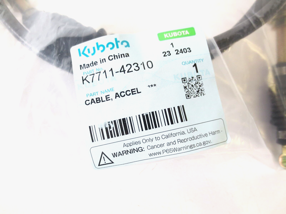 NEW 2007-11 KUBOTA RTV 1100 OEM Foot Throttle Accelerator Cable K7711 ...