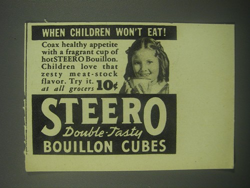 1940 Steero Bouillon Cubes Ad - When children won't eat! | eBay