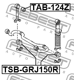 TSB-GRJ150R Genuine Febest REAR STABILIZER BUSHING D18 48818-60040 | eBay