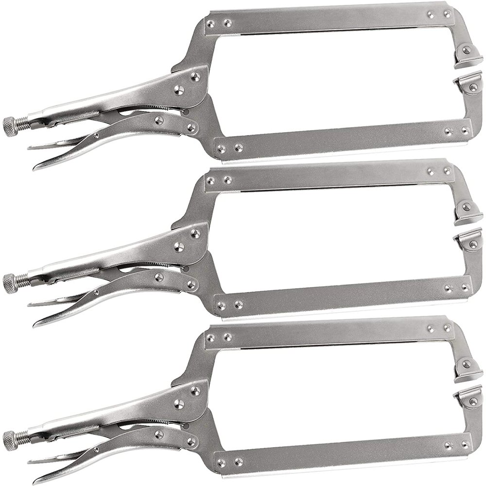 18" C-Clamp Locking Pliers W/Swivel Pads Heavy Duty Vise-Grip Welding ...