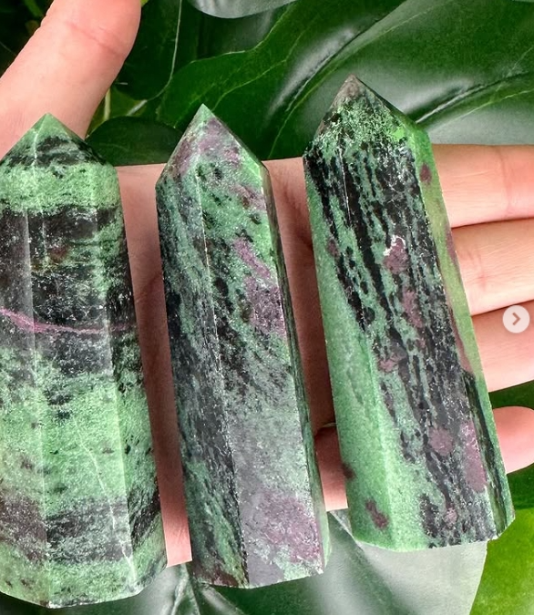 2025NEWFIND Ruby Zoisite Tower Crystal Points Wand Healing Reiki Home Decor | eBay