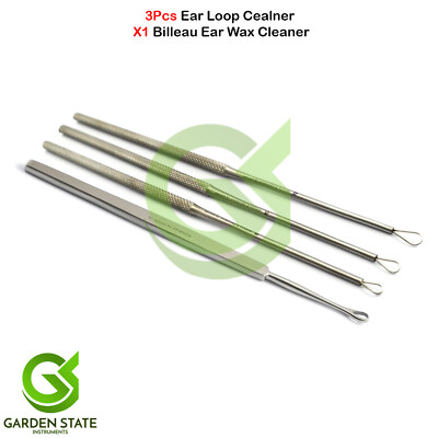 4Pcs Ear Wax Remover Loop Cleaner Stainless Steel Medical Earpick ...