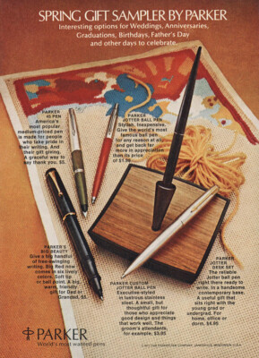 1973 Parker Pen: Spring Gift Sampler Vintage Print Ad | eBay