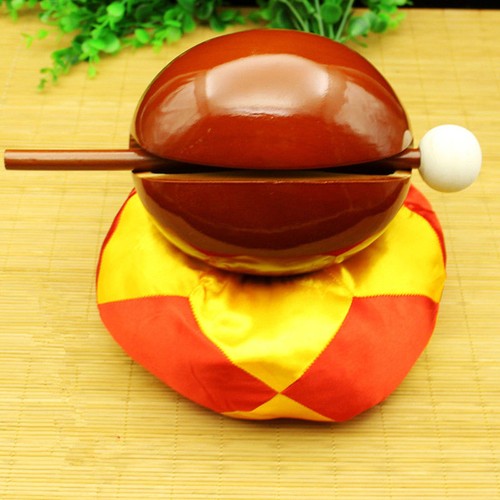 Buddhist Camphorwood Wooden Fish Temple Block Zen Drum with Mat bo | eBay