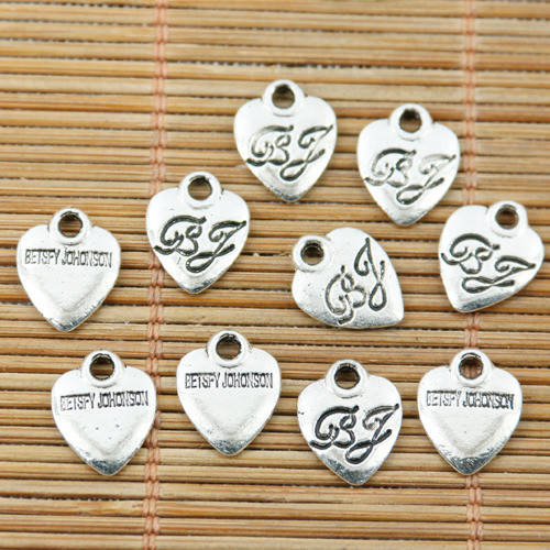 50pcs tibetan silver tone lettering heart charms EF2207 | eBay