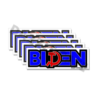 Biden Hammer and Sickle - Bumper Stickers Anti Biden Decal 5 pk 9" wide ...