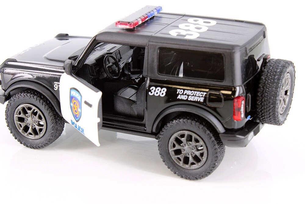 KINSMART 2022 Ford Bronco Police Diecast Mode1 car 1:34 Scale BLACK 5 ...
