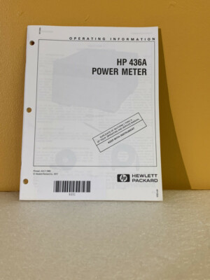 Manuals & Books - 436A Power Meter