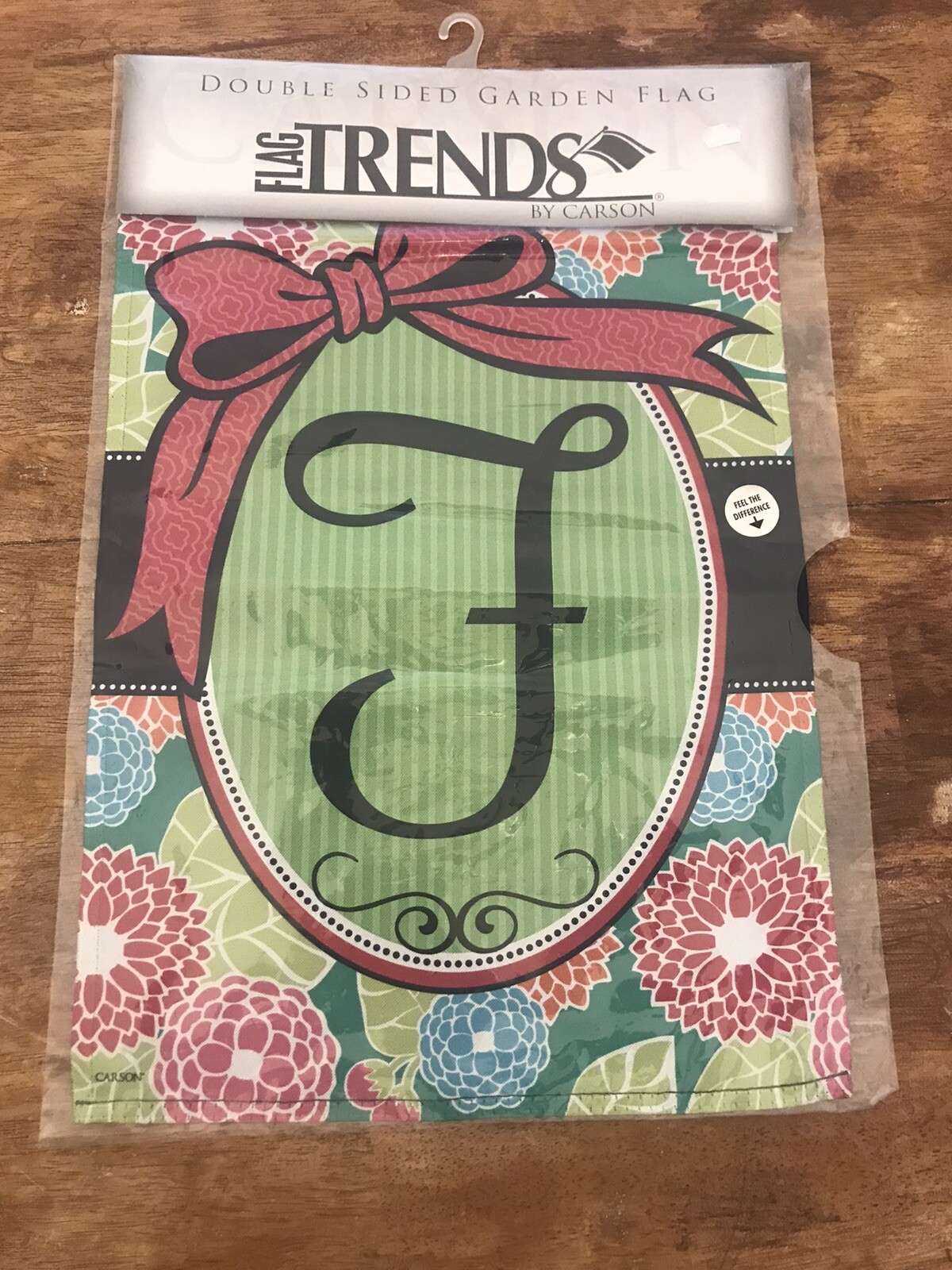 Flag Trends By Carson Double Side Monogrammed “F” Pink Bow Floral ...