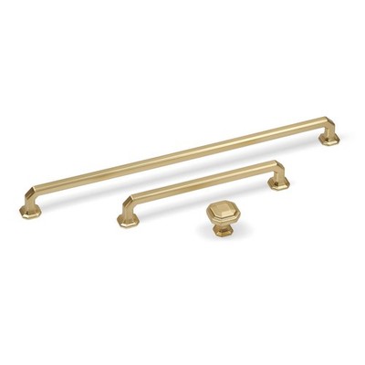 Brass Octagon Cabinet Handles, Knob Gold Square Bar Pull Kitchen ...