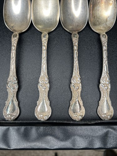 Set of 4 1835 R Wallace Silver Plated Tea Spoons Floral | eBay