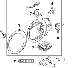 MINI NEW GENUINE COOPER R61 R60 O/S RIGHT HEADLIGHT WASHER COVER ...