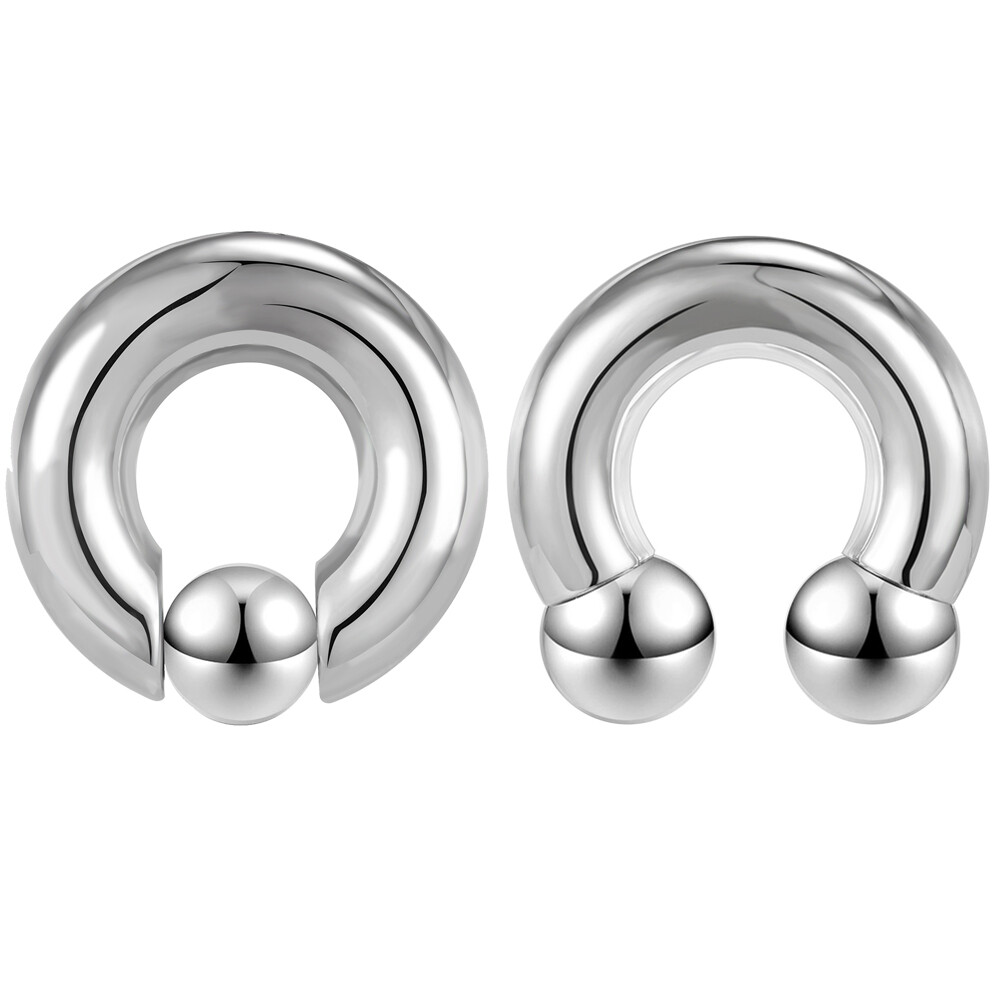 Big Size Internal Threaded Nose Ring Stainless Steel Captive Bead Ring ...