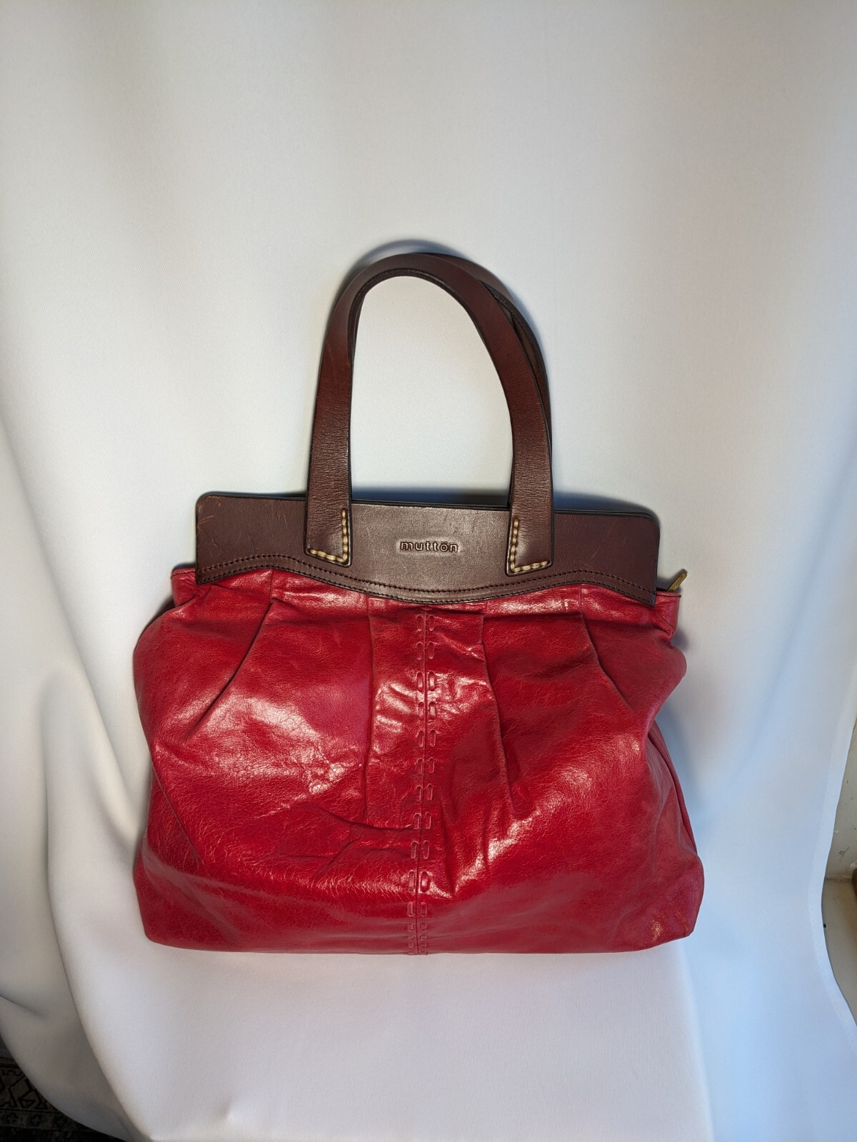 Rare Vintage Mutton UK Brand Red Leather Purse Bag To… - Gem