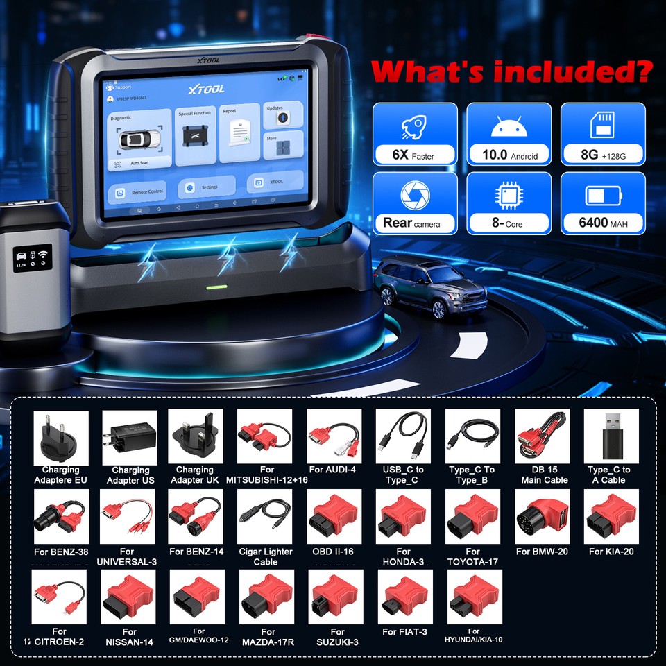 XTOOL IP919PRO ECU Key Programming Tool Car Diagnostic Scanner +Free ...