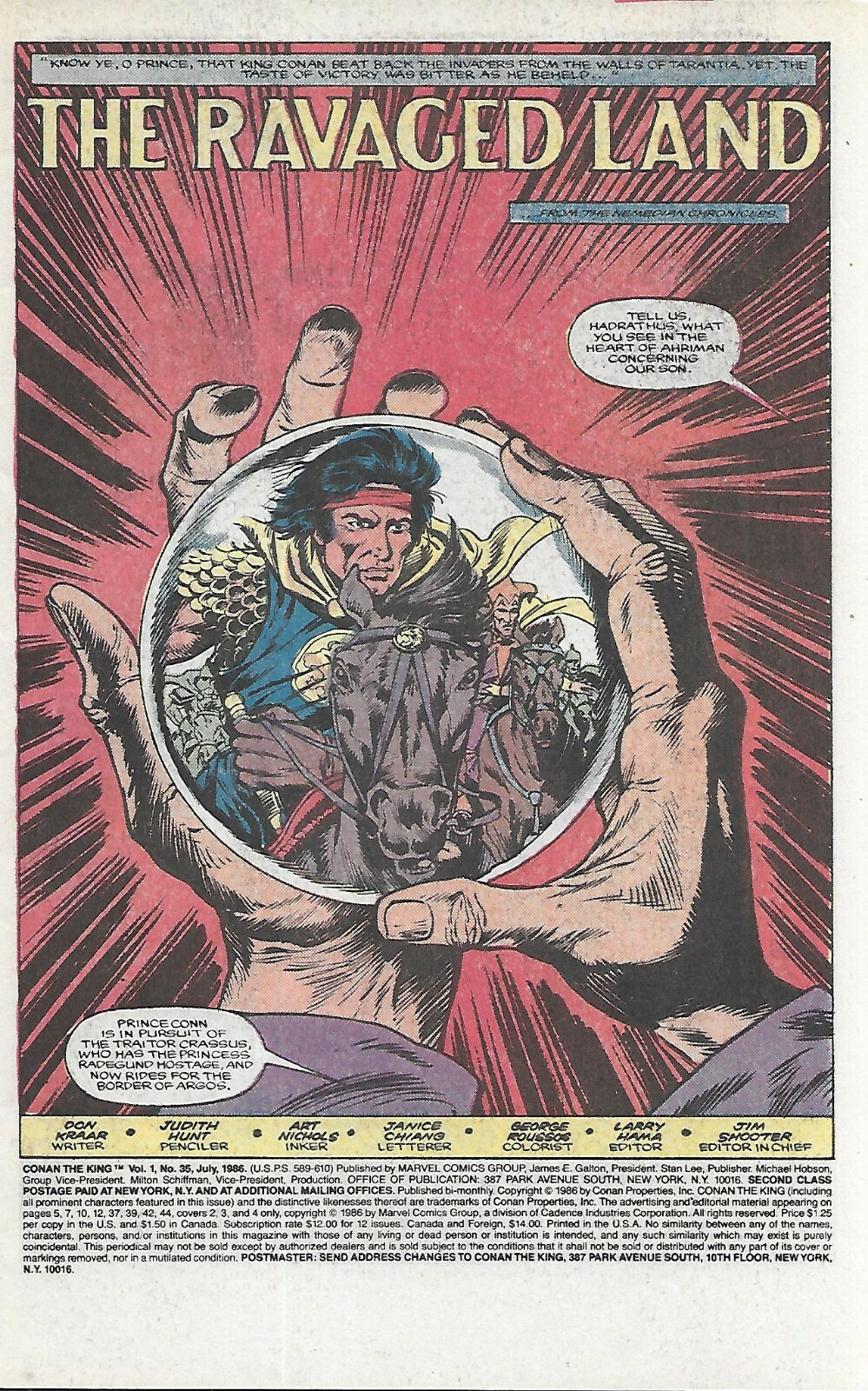 Conan the King Comic 35 Copper Age First Print 1986 Don Kraar Hunt ...
