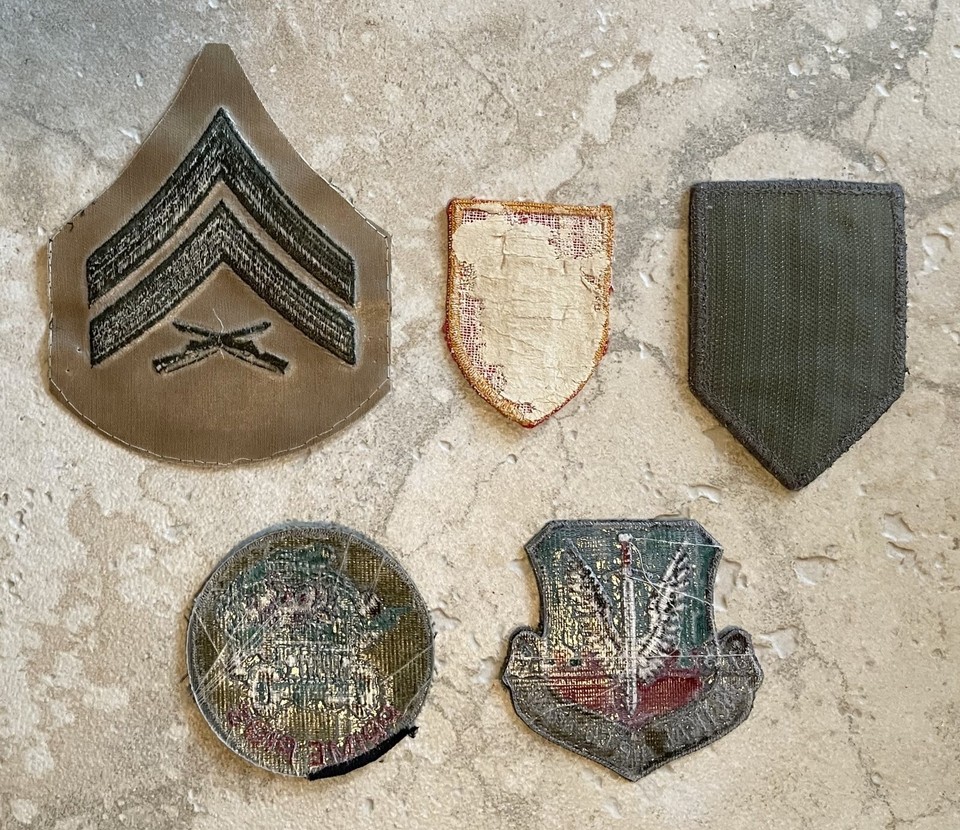 Lot 5 Military Patches USMC Marines US Army USAF Air Force Subdued ...