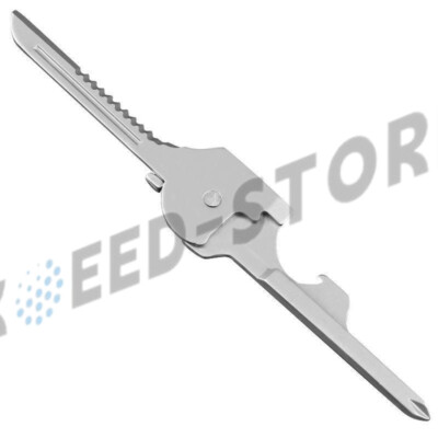 1PCS New 6-in-1 Utili Key Tool Keyring Keychain Multifunction Stainless ...