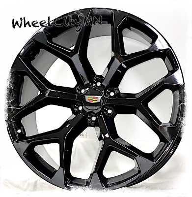 24 inch gloss black 2018 Snowflake Cadillac Escalade OE replica wheels ...