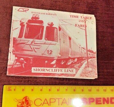 VINTAGE 1985 SHORNCLIFFE LINE QUEENSLAND RAILWAYS PAPER TRAIN TIMETABLE ...