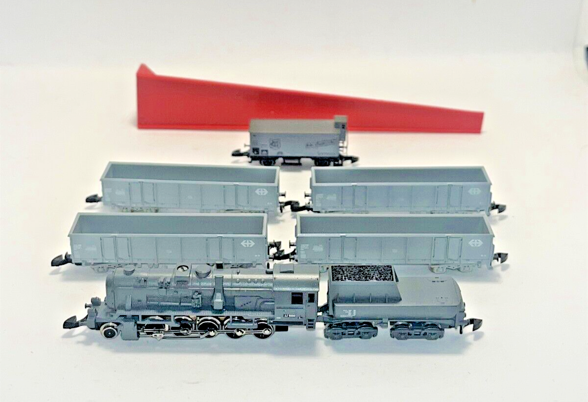 Z Scale Marklin BR 42 New Brushless Motor & 4 8652 Gondolas & Caboose ...