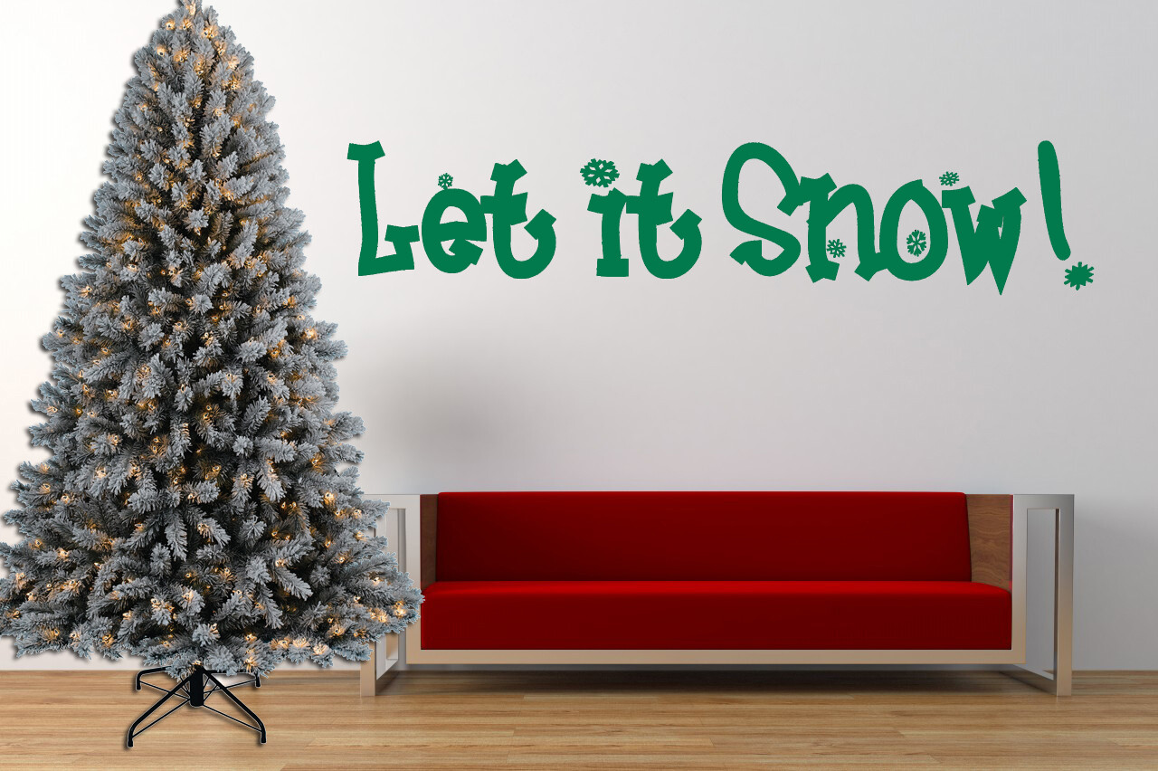 Let it Snow Quote, Christmas Wall Art Stickers, Mural, Decal. Window ...
