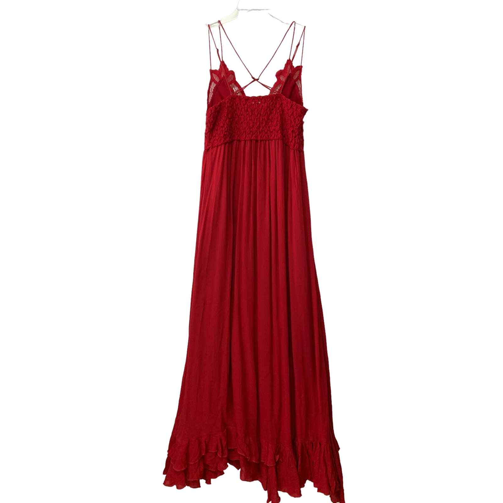 Free People Adella Slip Crochet Lace Maxi Dress Smock… Gem