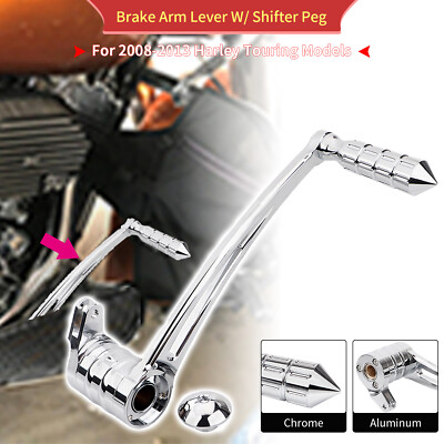 Chrome Brake Arm Lever w/ Spike Pedal For Harley Road Street Glide ...