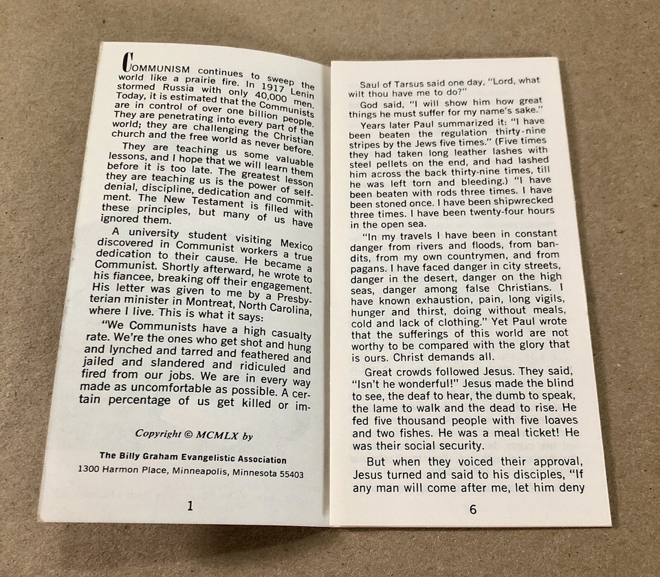 Call to Commitment, Billy Graham Crusade Tract, 1960 Evangelical ...