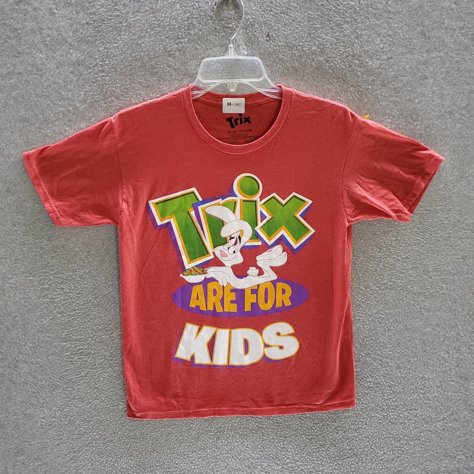 Trix Boys T-Shirt XL Red Logo Graphic Trix Are For Kids Youth Tee | eBay