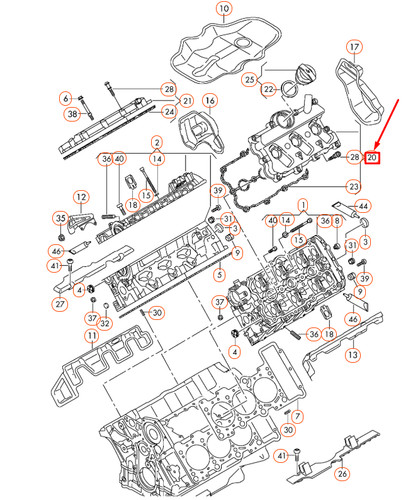 NEW AUDI A4 B8 CYLINDER HEAD COVER CYLINDERS 4-6 06E103471P OEM | eBay