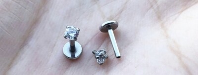 16g Tragus Threaded Clear Stone Internally Threaded 8mm Nose Ring | eBay