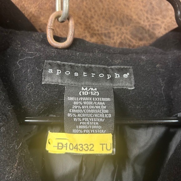 Apostrophe Wool Blend Trench Coat Faux Fur Trimmed Hood Dry Medium (10 ...